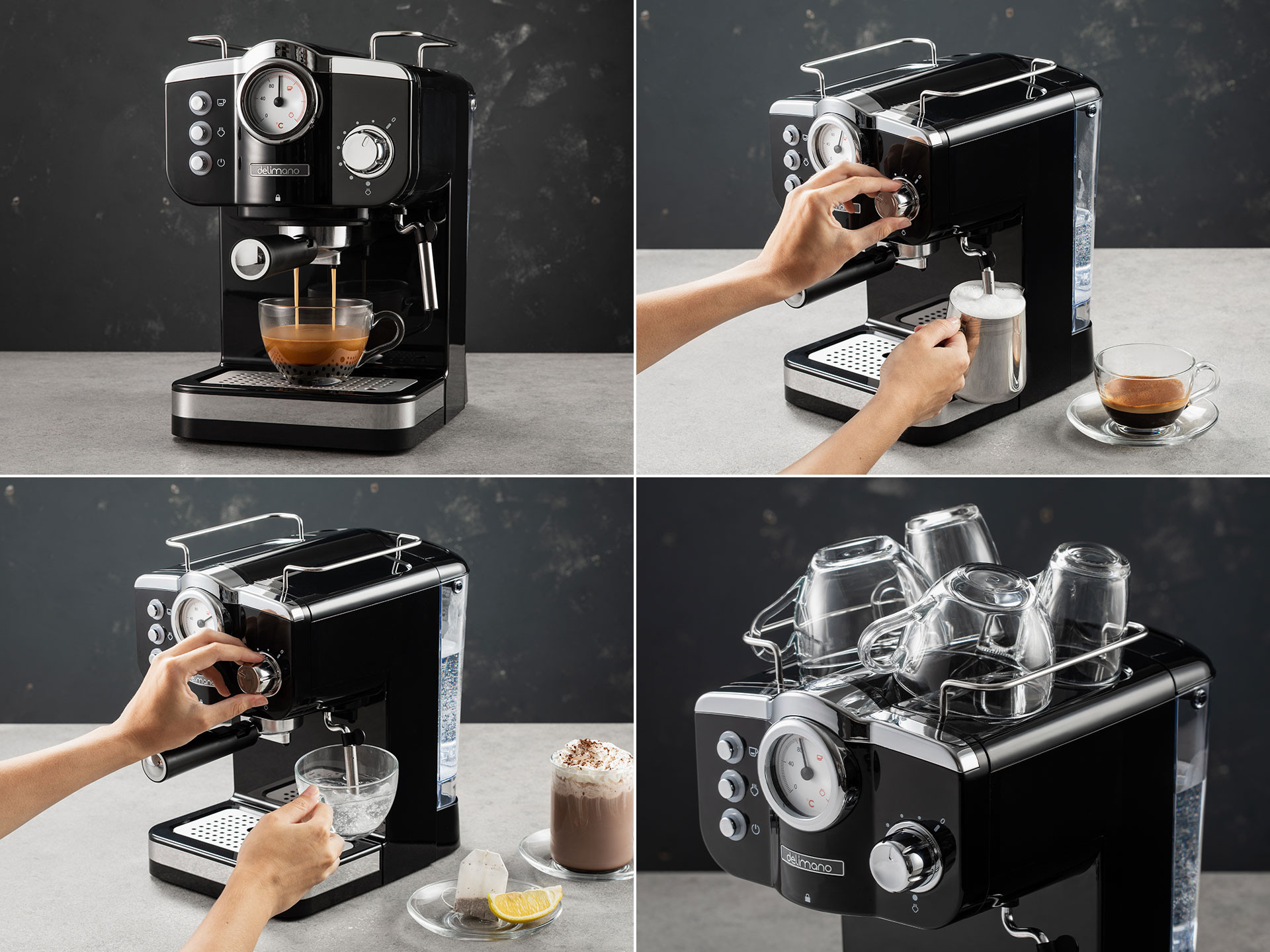 Espresso Deluxe Noir aparat za kafu | Delimano
